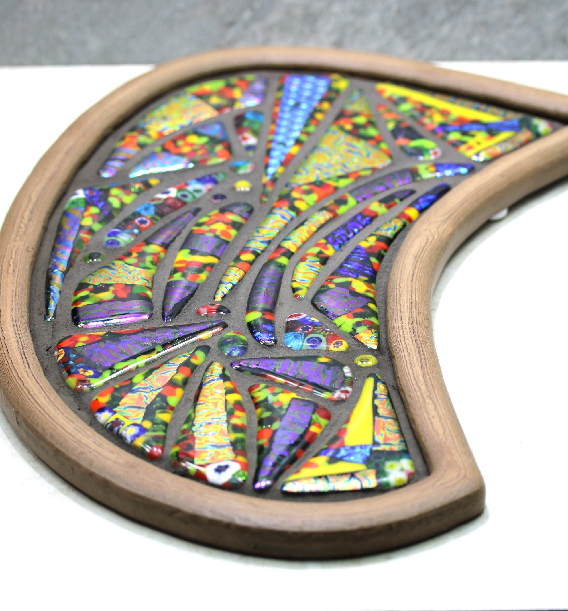 Fused Glass Mosaic Art, "look Boss...d'moon" - Etsy