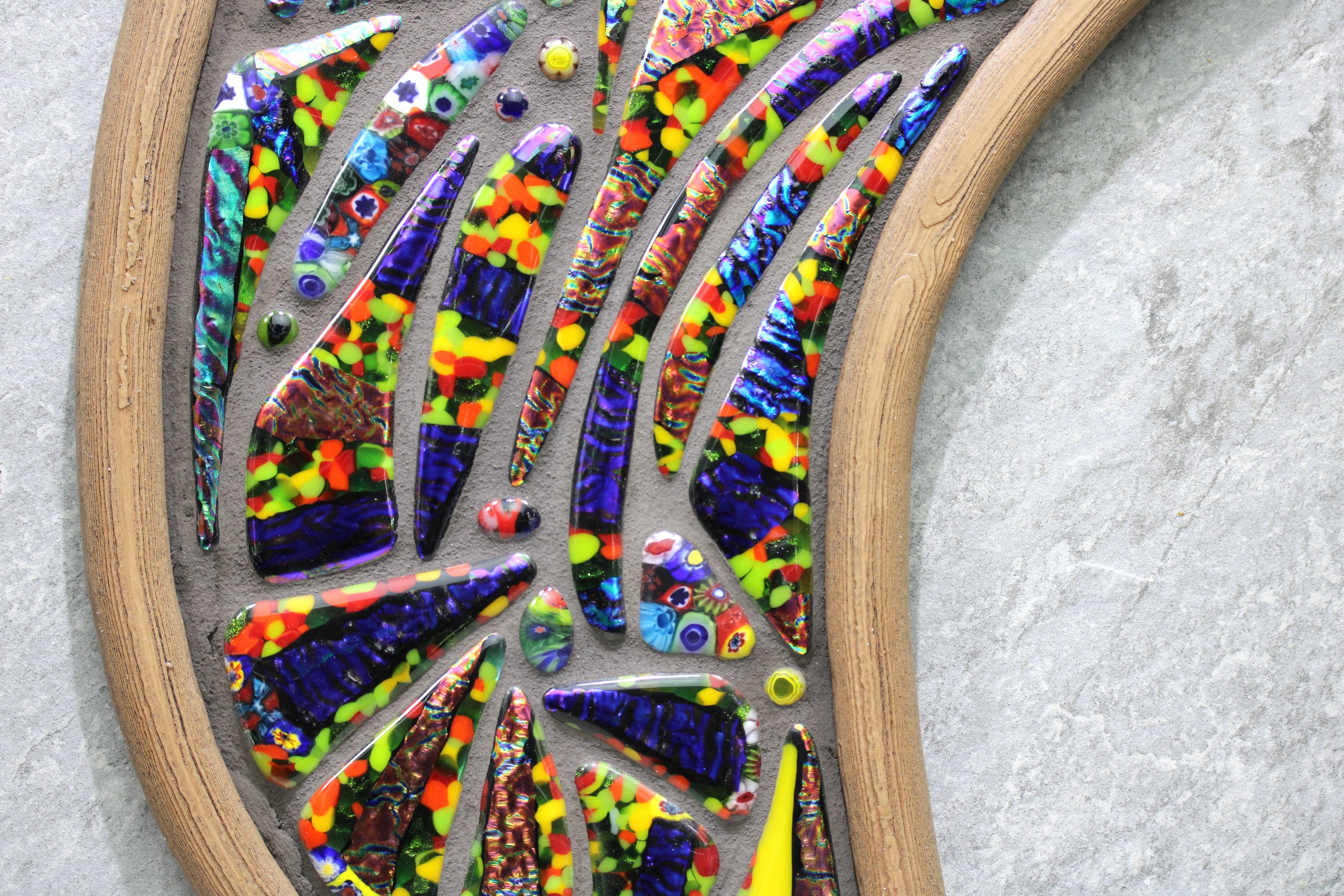 Fused Glass Mosaic Art, "look Boss...d'moon" - Etsy