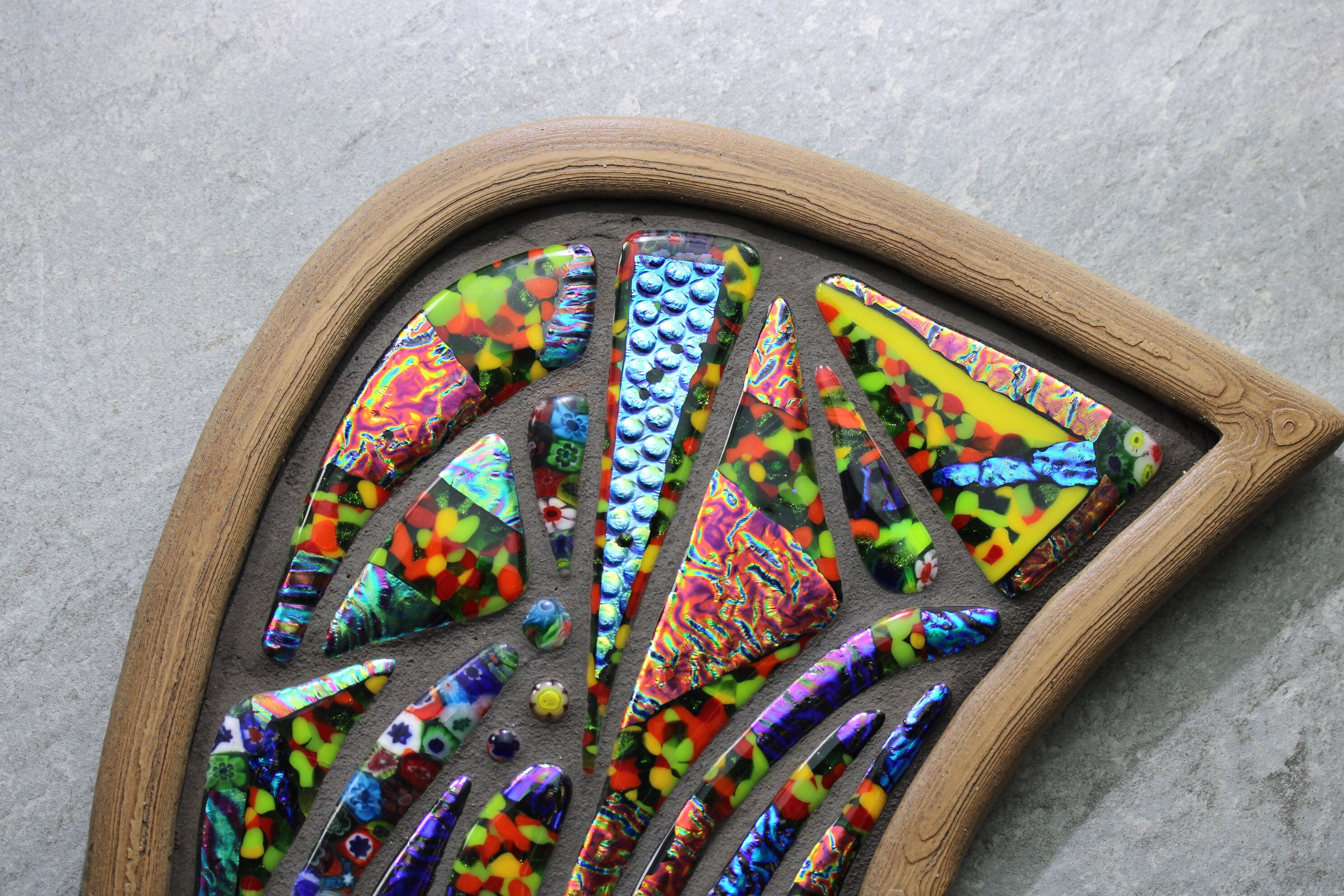 Fused Glass Mosaic Art, "look Boss...d'moon" - Etsy