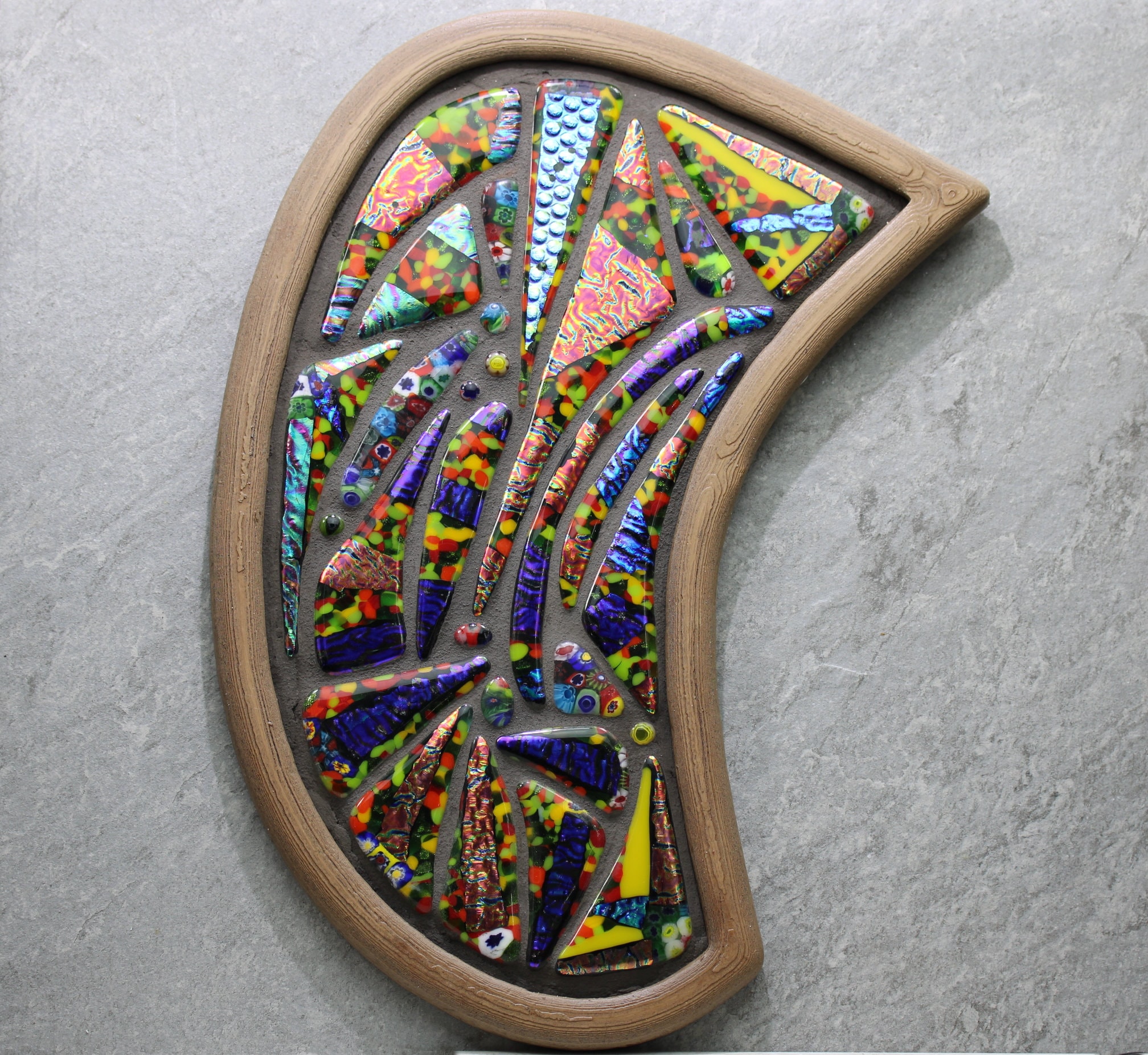 Fused Glass Mosaic Art, "look Boss...d'moon" - Etsy