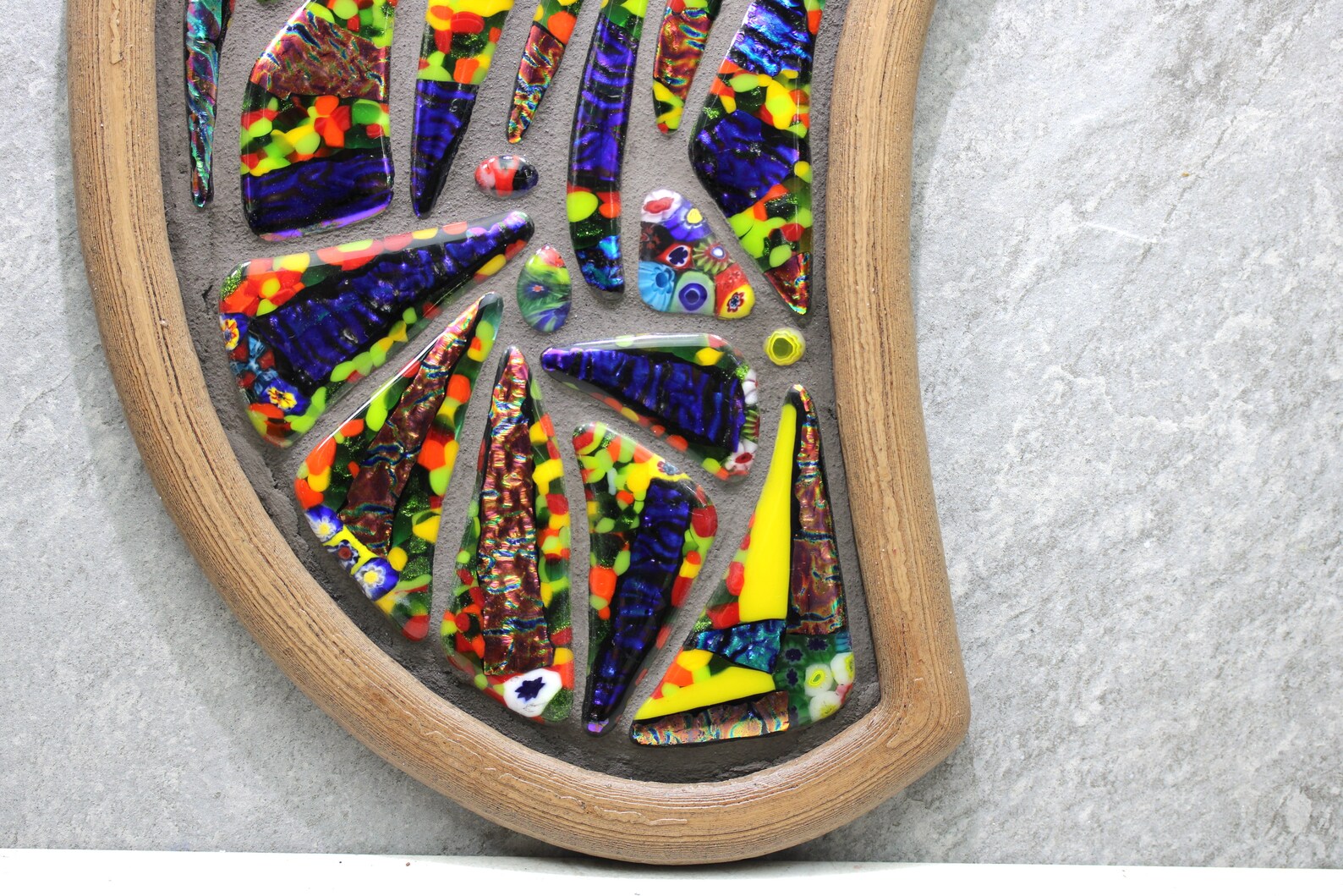 Fused Glass Mosaic Art, "look Boss...d'moon" - Etsy