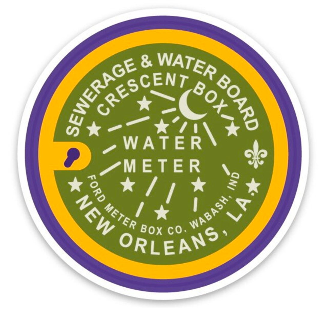 New Orleans Louisiana Water Meter Cover Sticker - Etsy