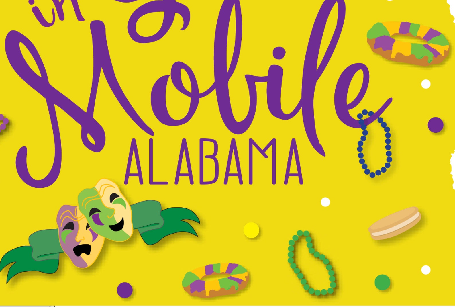 Mobile Alabama State Mardi Gras Stickers Moon Pies Beads King Cake - Etsy