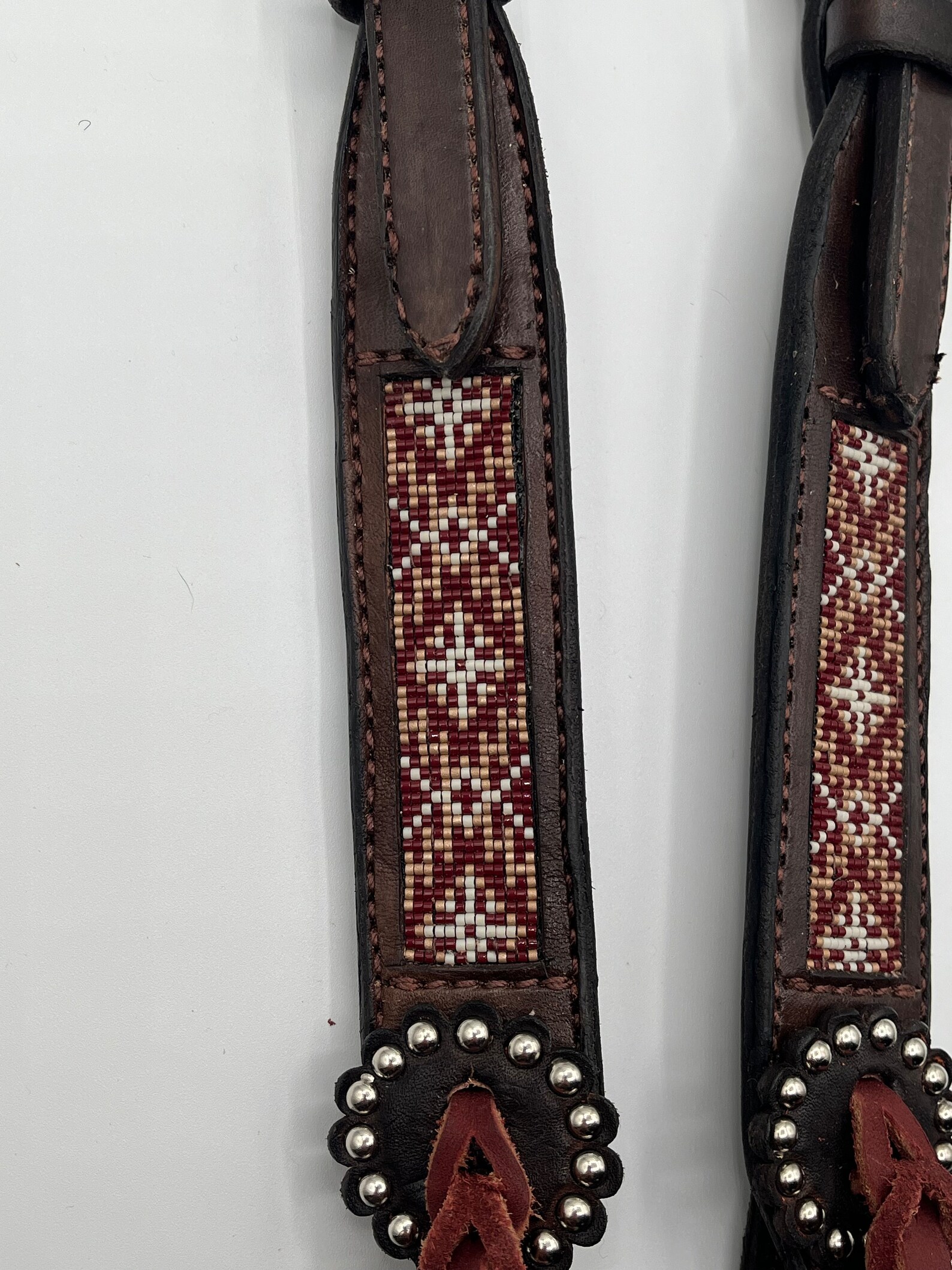 Beaded Leather Headstall - Etsy