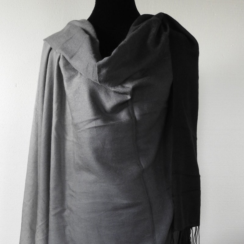 Grey Pashmina - Etsy