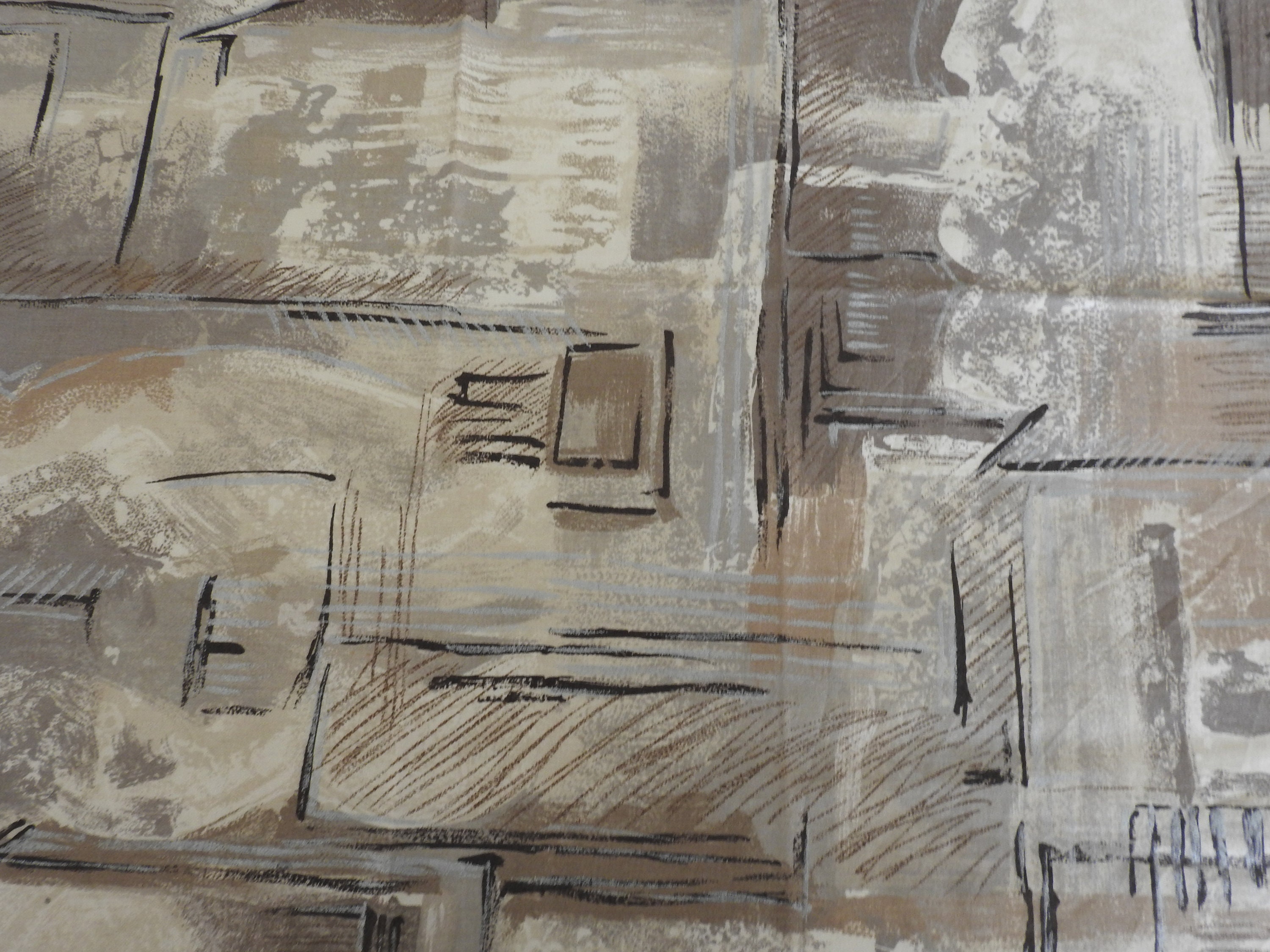 Mid Century Abstract UPHOLSTERY Fabric Cotton Eames Neutrals - Etsy