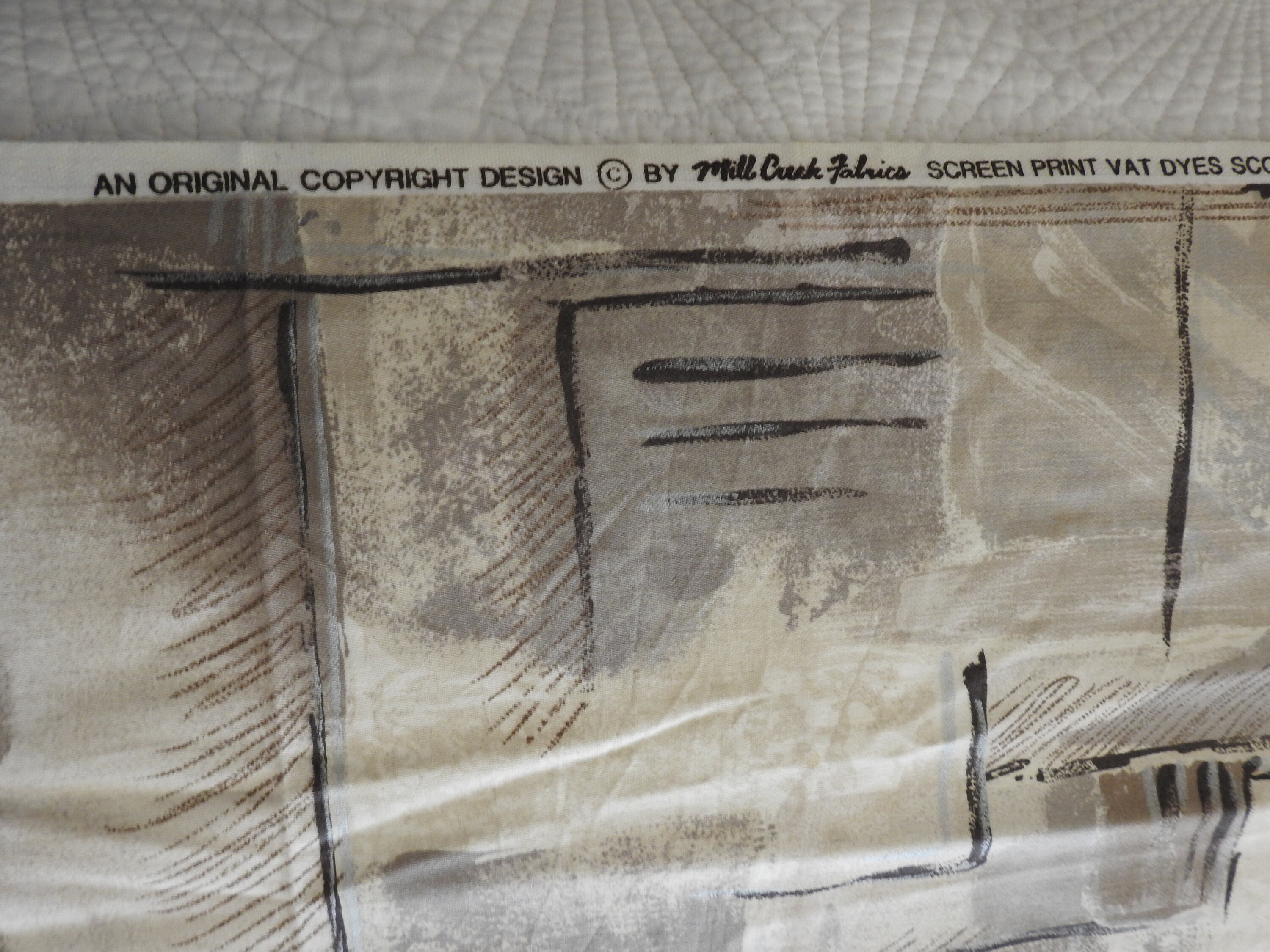 Mid Century Abstract UPHOLSTERY Fabric Cotton Eames Neutrals | Etsy