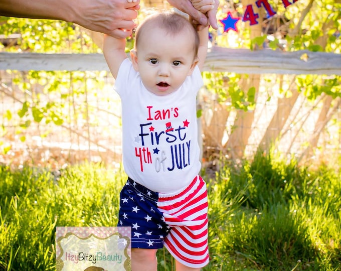 First Fourth of July Baby Boys Outfit Boys Patriotic Outfit My First ...