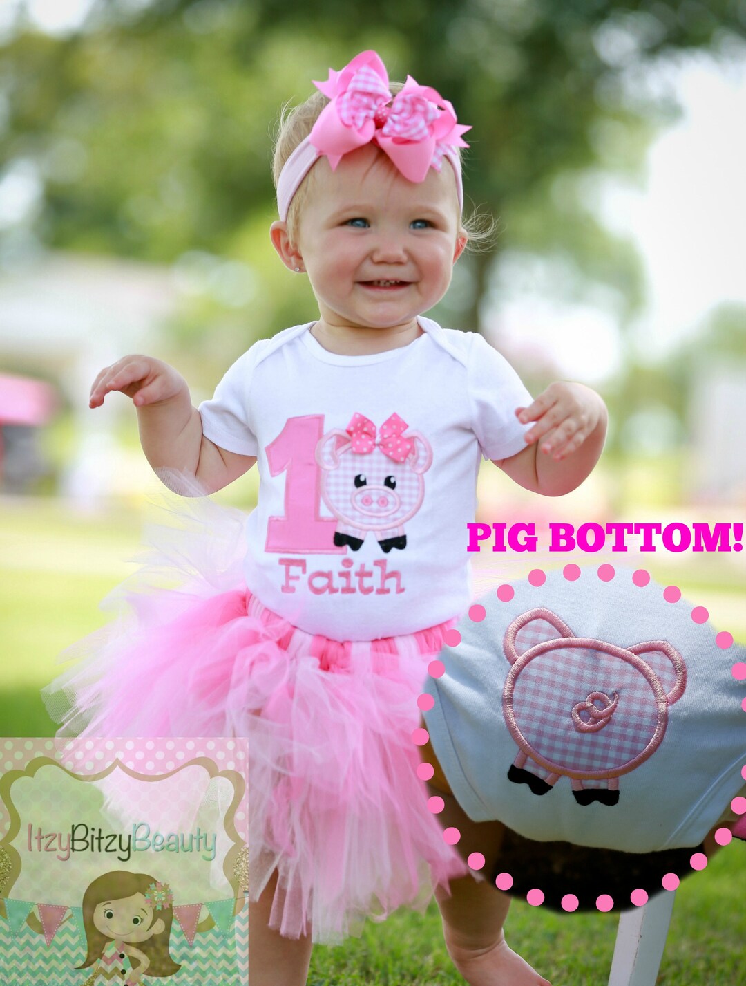 Traje de cumpleaños de cerdito de niñas traje de primer cumpleaños de ...