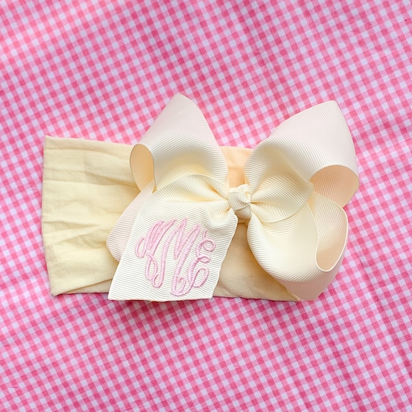 Monogrammed Hair Bow - Etsy