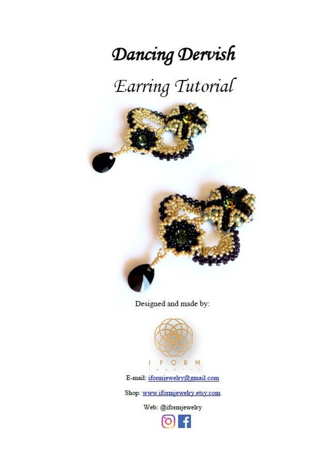 Beaded Earring Tutorial. Statement Jewelry Pattern. PDF Instant ...