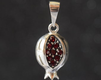 Pomegranate Pendant Sterling SILVER Masterly Handcrafted - Etsy