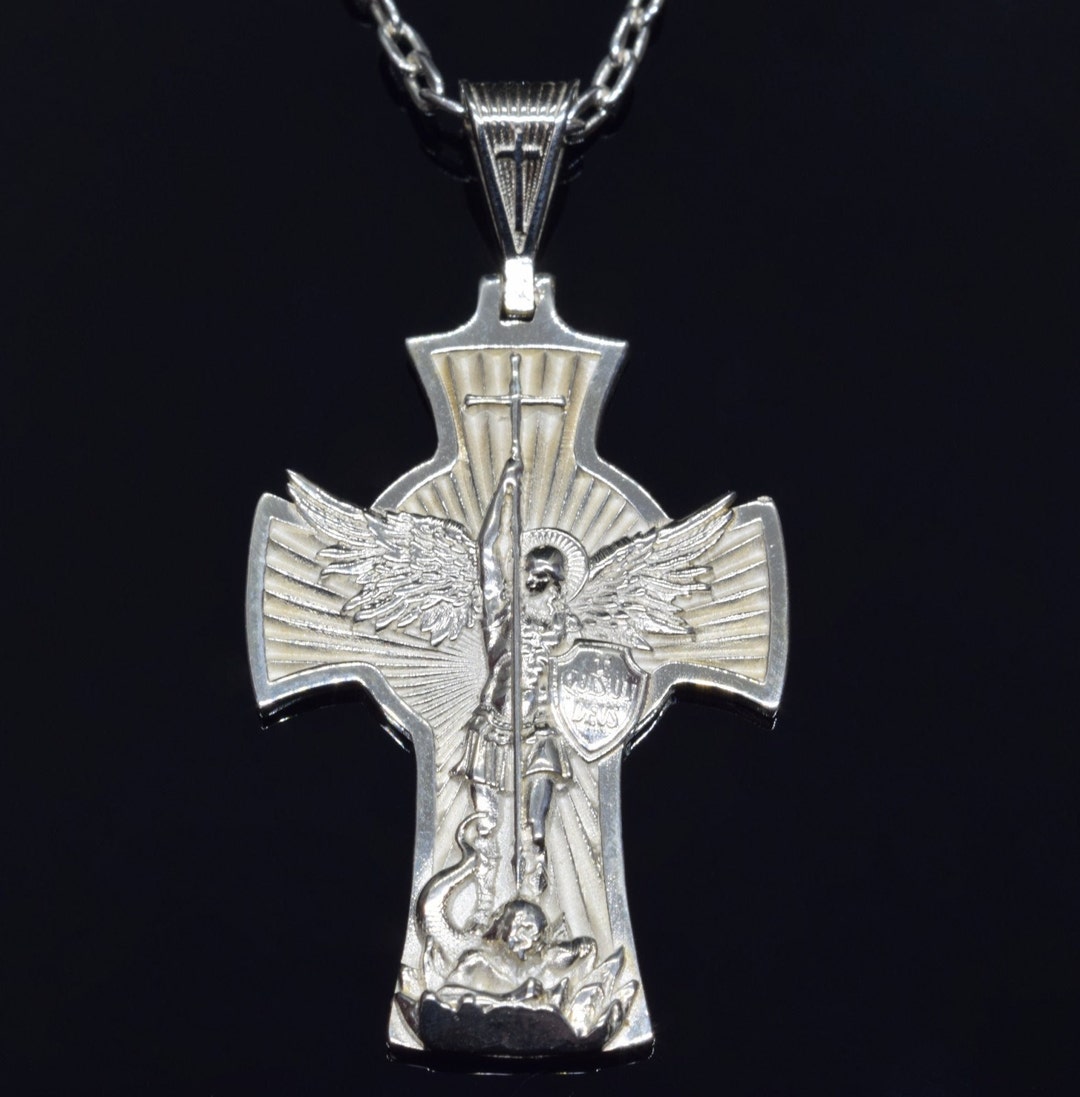 Sterling Silver Protection Cross, Commander of the Army of God Michael ...