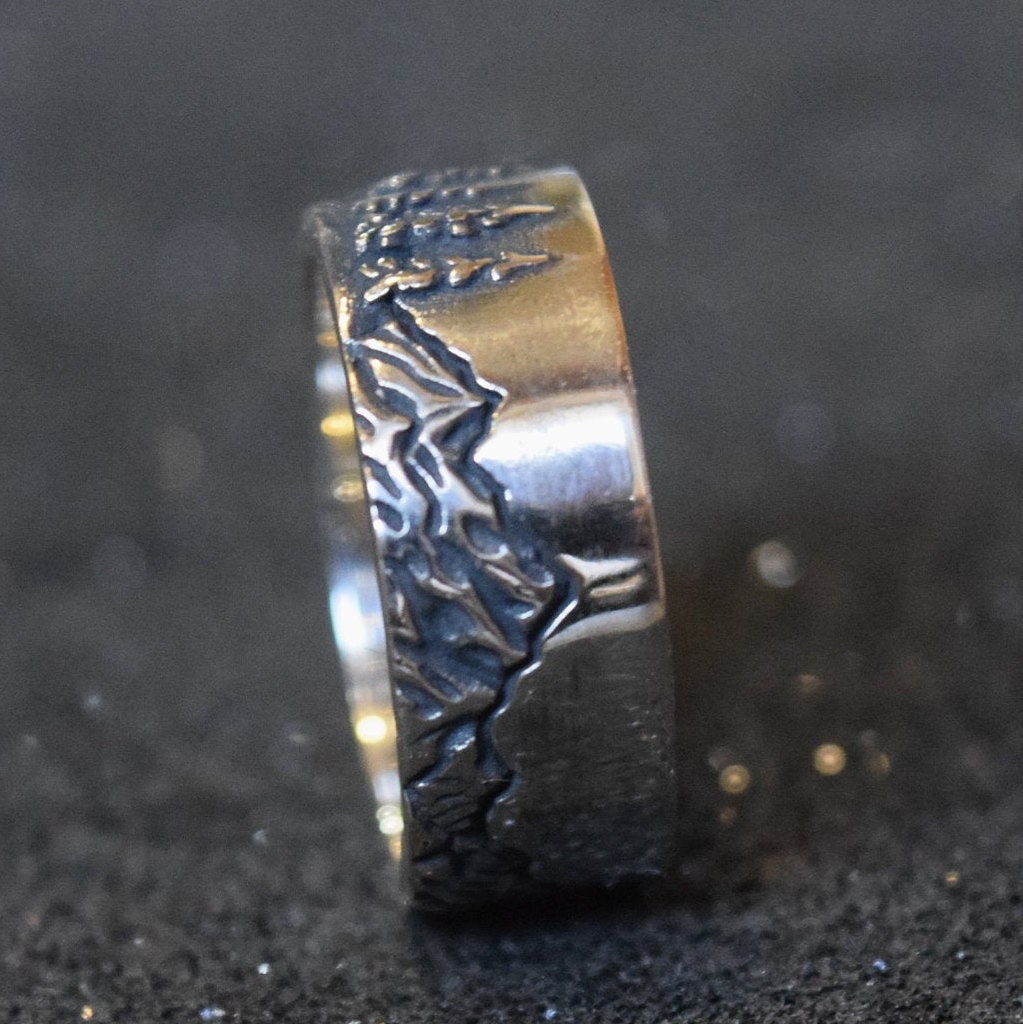 Silver Mountains Ring Mountain Range Ring Silver Mountains | Etsy