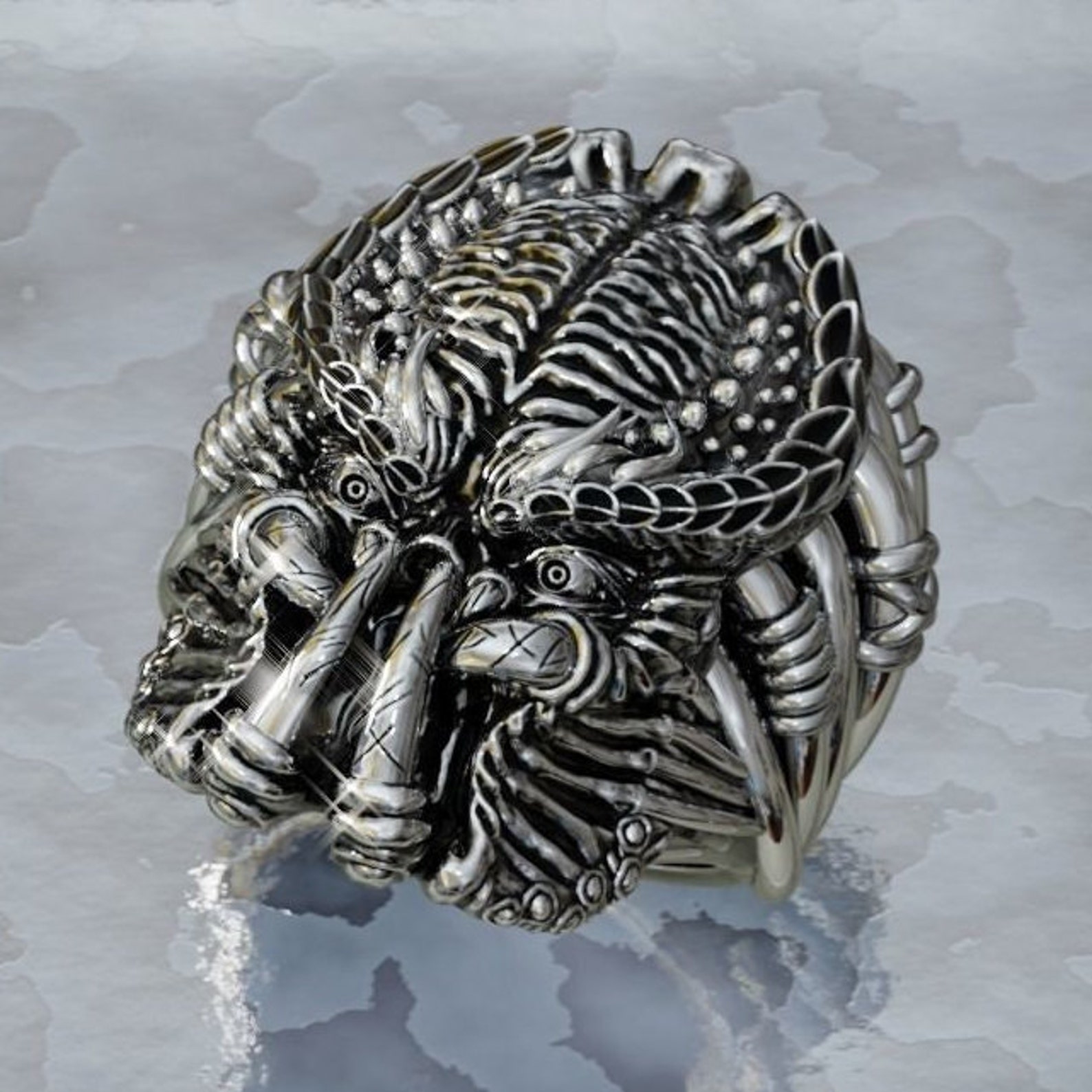 Monster Ring Predator Ring Alien Ring Skull Ring Predator - Etsy