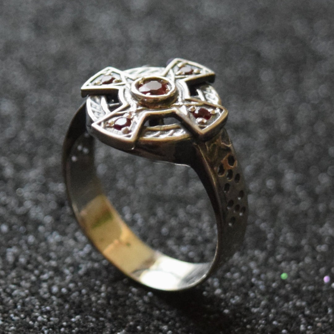 Celtic Cross Ring, Irish Ring, Norse Jewelry - Etsy