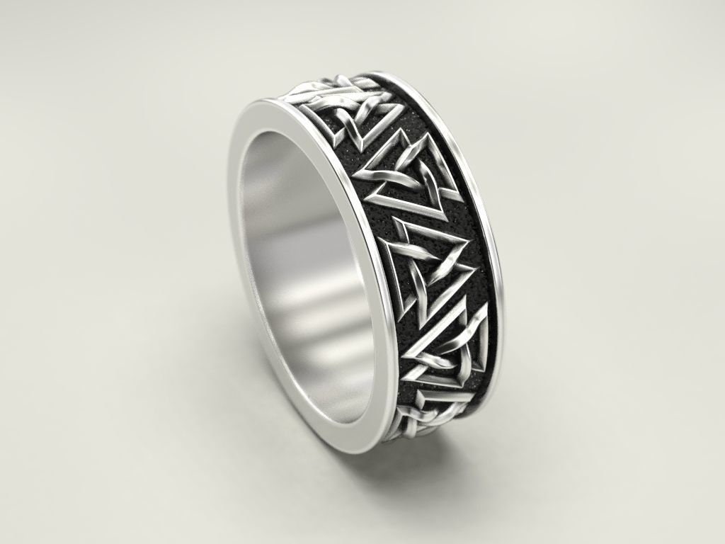 Valknut Knot Ring Norse Viking Ring Valknut Wedding Band | Etsy