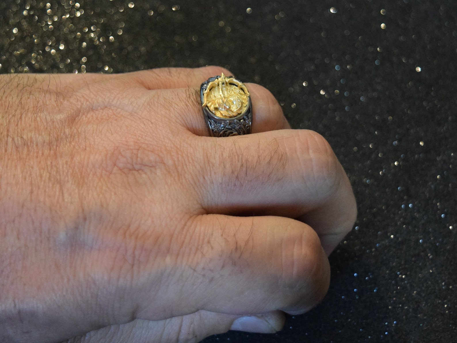 Deer Hunting Woman Ring Animal Ring Two Tone Ring Silver - Etsy