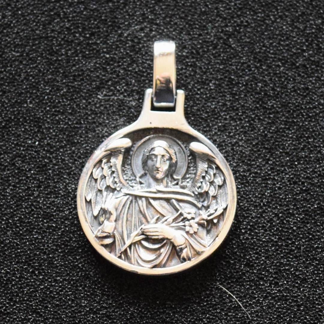 Archangel Saint Gabriel Pendant, Silver Archangel Amulet Saint Gabriel ...