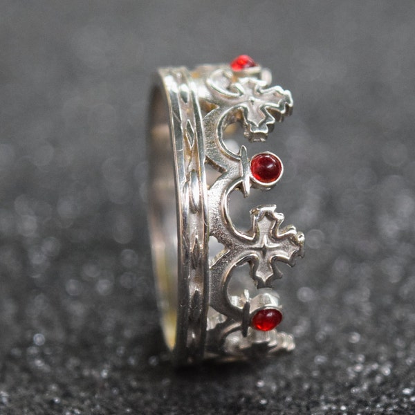 Silver Crown Ring - Etsy