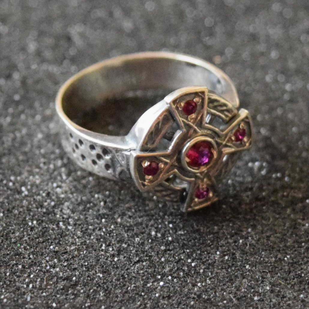 Celtic Cross Ring Irish Ring Norse Jewelry | Etsy