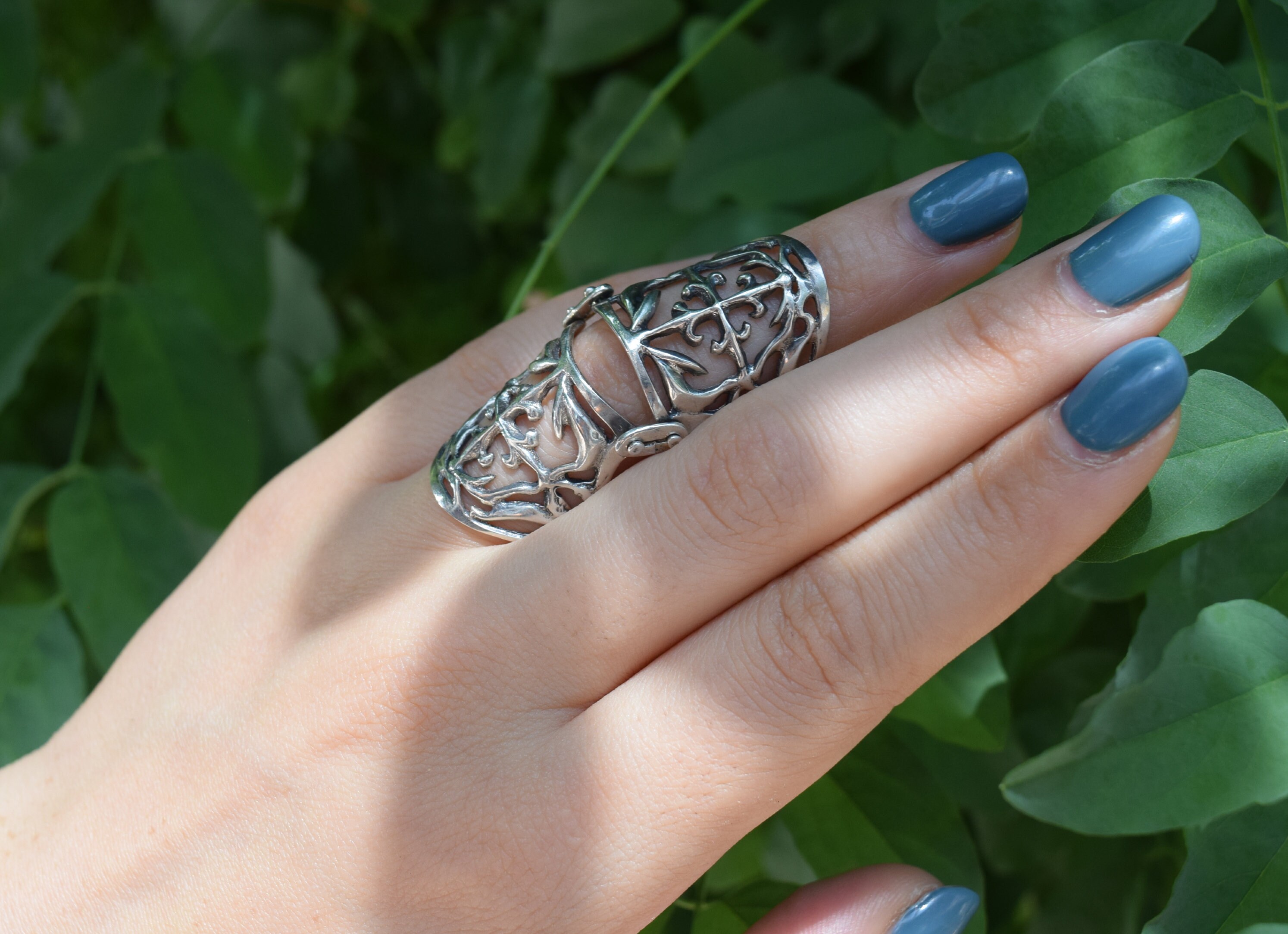 Full Finger Cross Ring Long Silver Ring Armenian Jewelry - Etsy