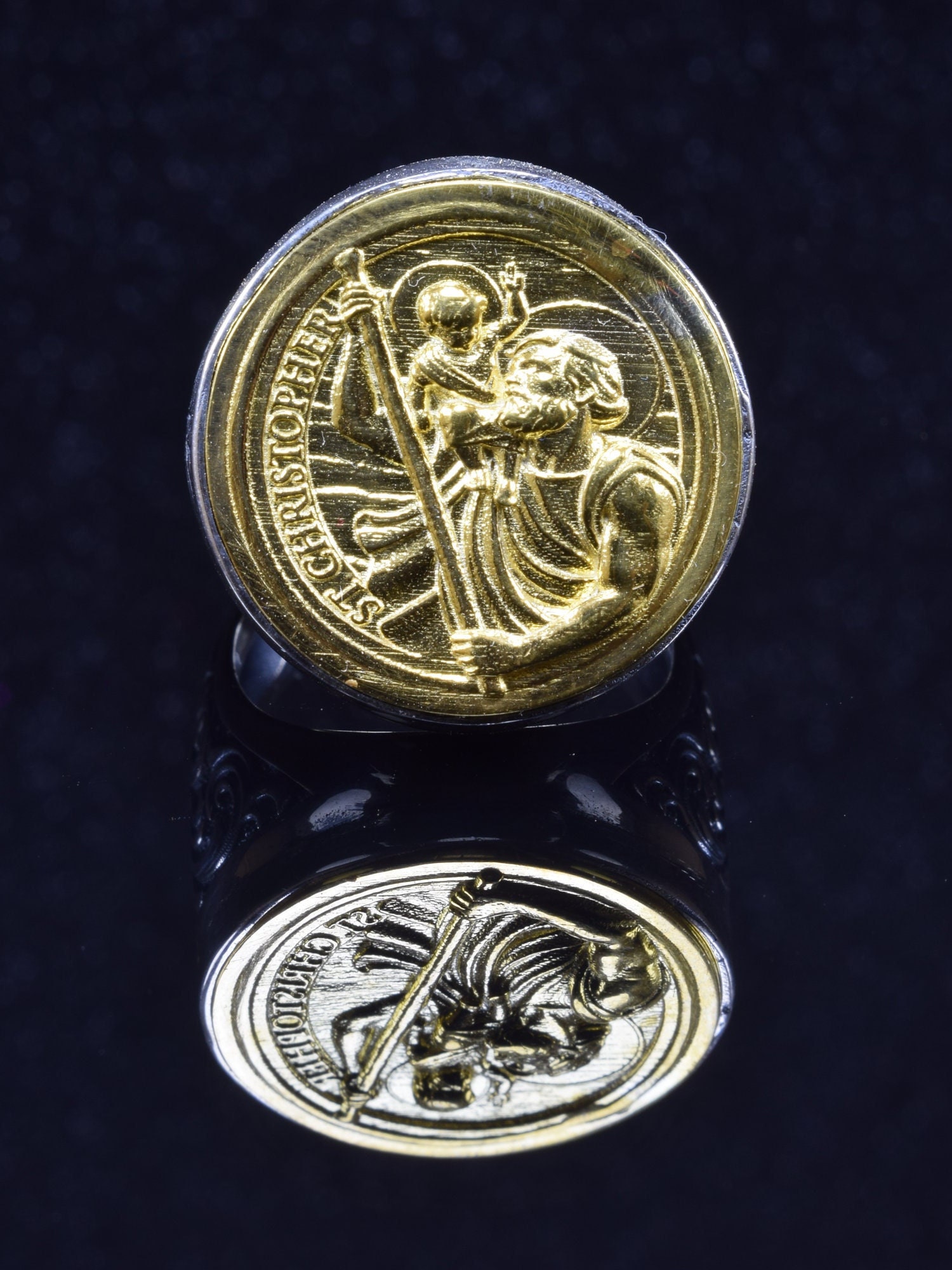 St Christopher the Archangel Men Signet Ring Saint - Etsy