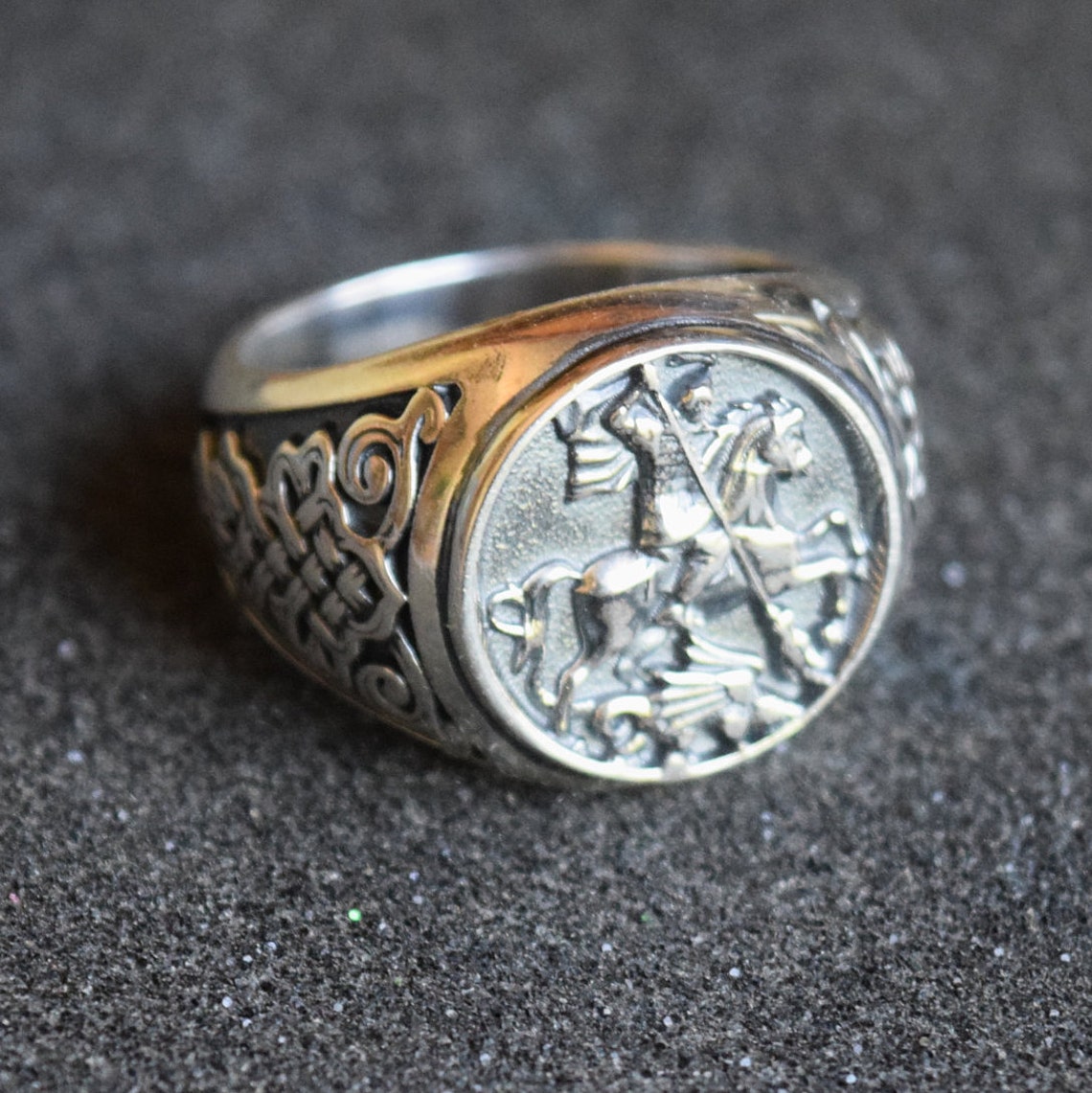 Christian Ring Archangel Saint Michael Silver Ring Silver - Etsy
