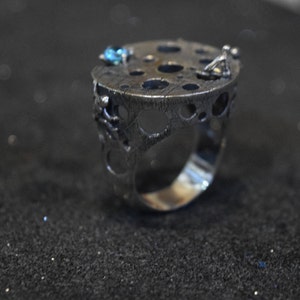 Meteorite Ring Moon Ring Space Ring - Etsy