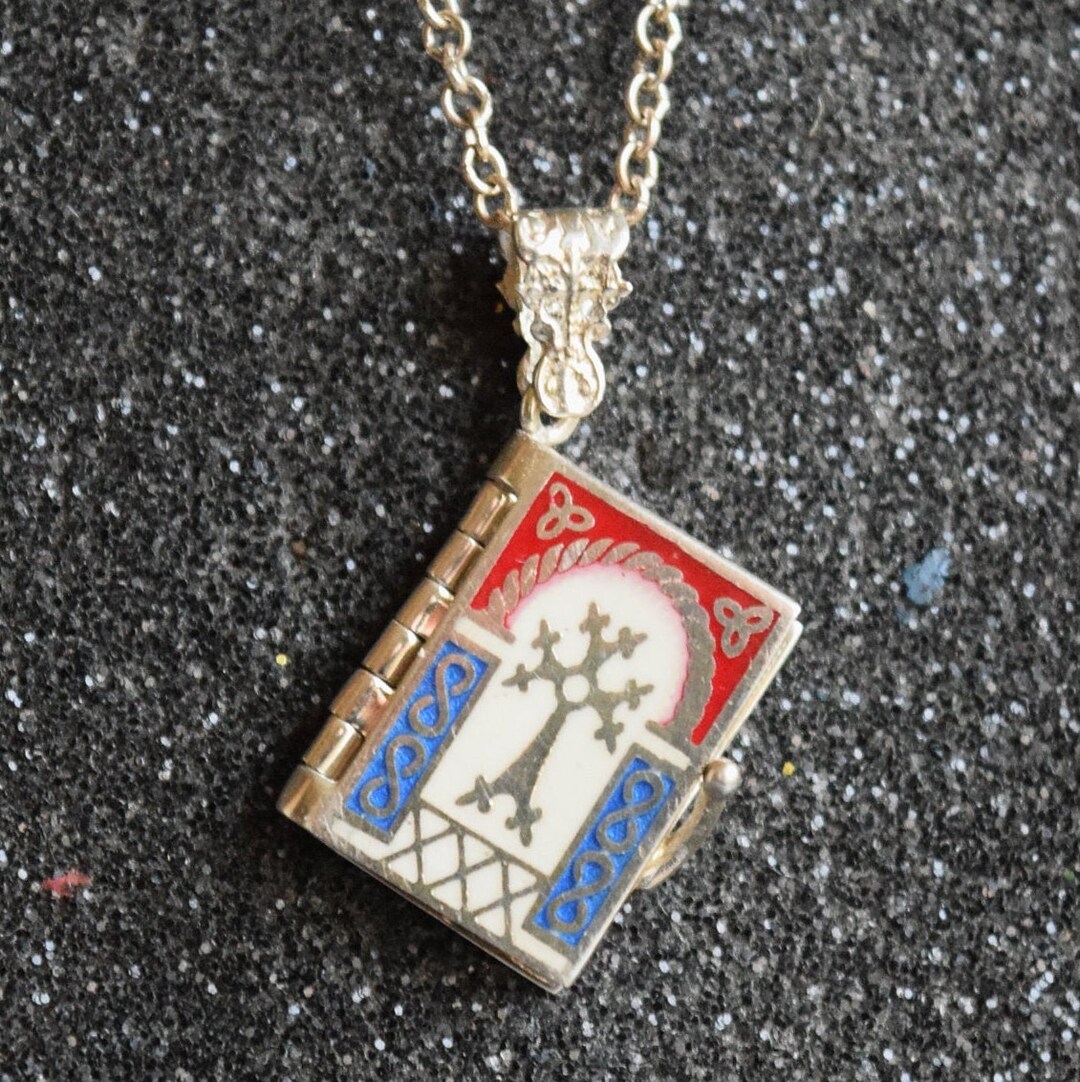 Bible That Opens Charm Necklace, Mini Prayer Book Pendant, Lord's ...
