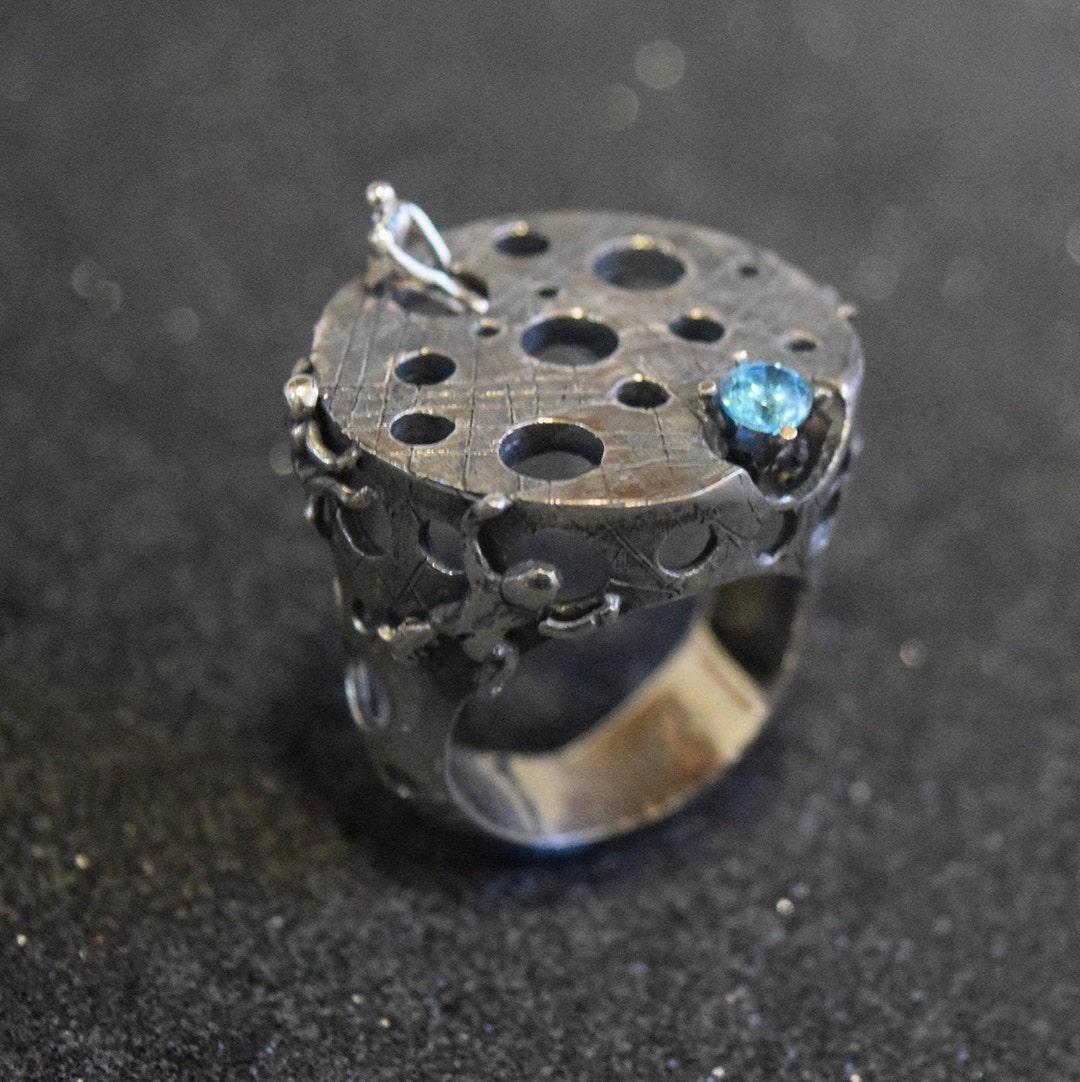 Meteorite Ring Moon Ring Space Ring - Etsy