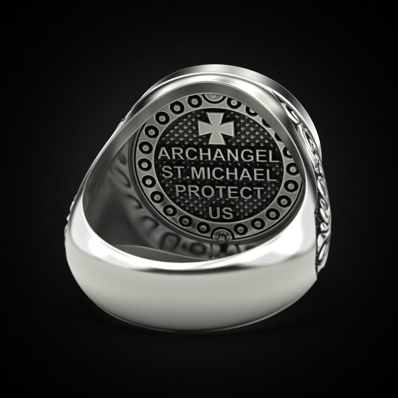 St Michael the Archangel Men Signet Ring Saint Michael - Etsy