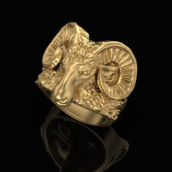 Viking Ram Head Ring - Etsy