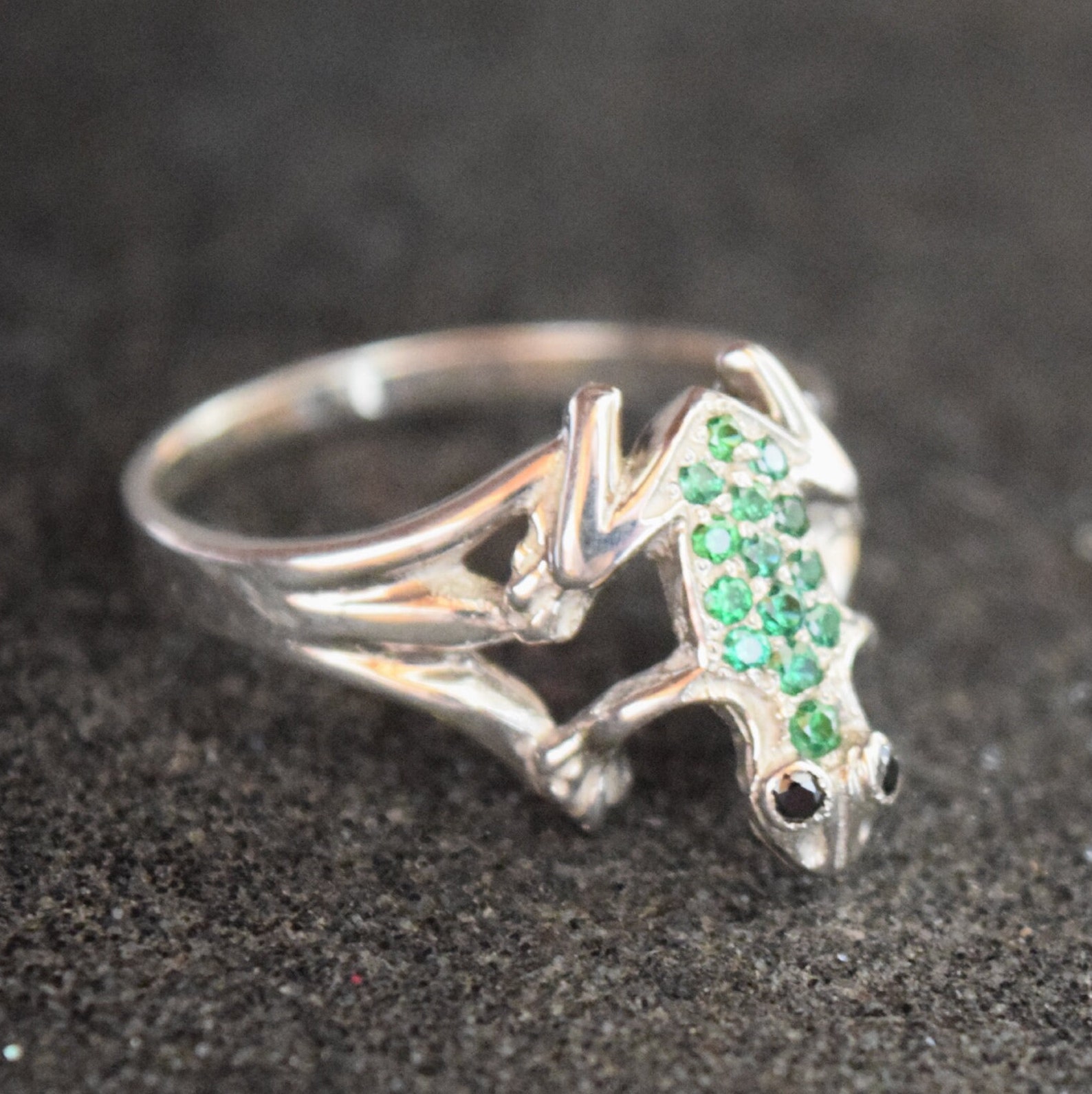 Frog Ring Silver Frog Rings Animal Ring Silver Ring With | Etsy
