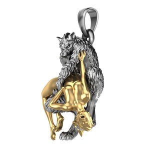 In the Arms of the Werewolf Pendant, Woman Kidnapping Necklace ...