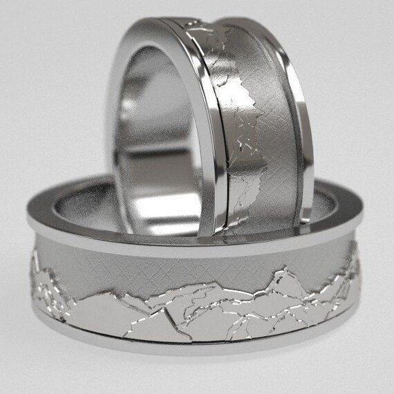 Mountain Range Ring Silver Mountains Ring Mountains Wedding | Etsy