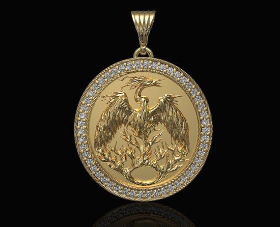 Phoenix Rising Pendant Phoenix Necklace Talisman Phoenix - Etsy