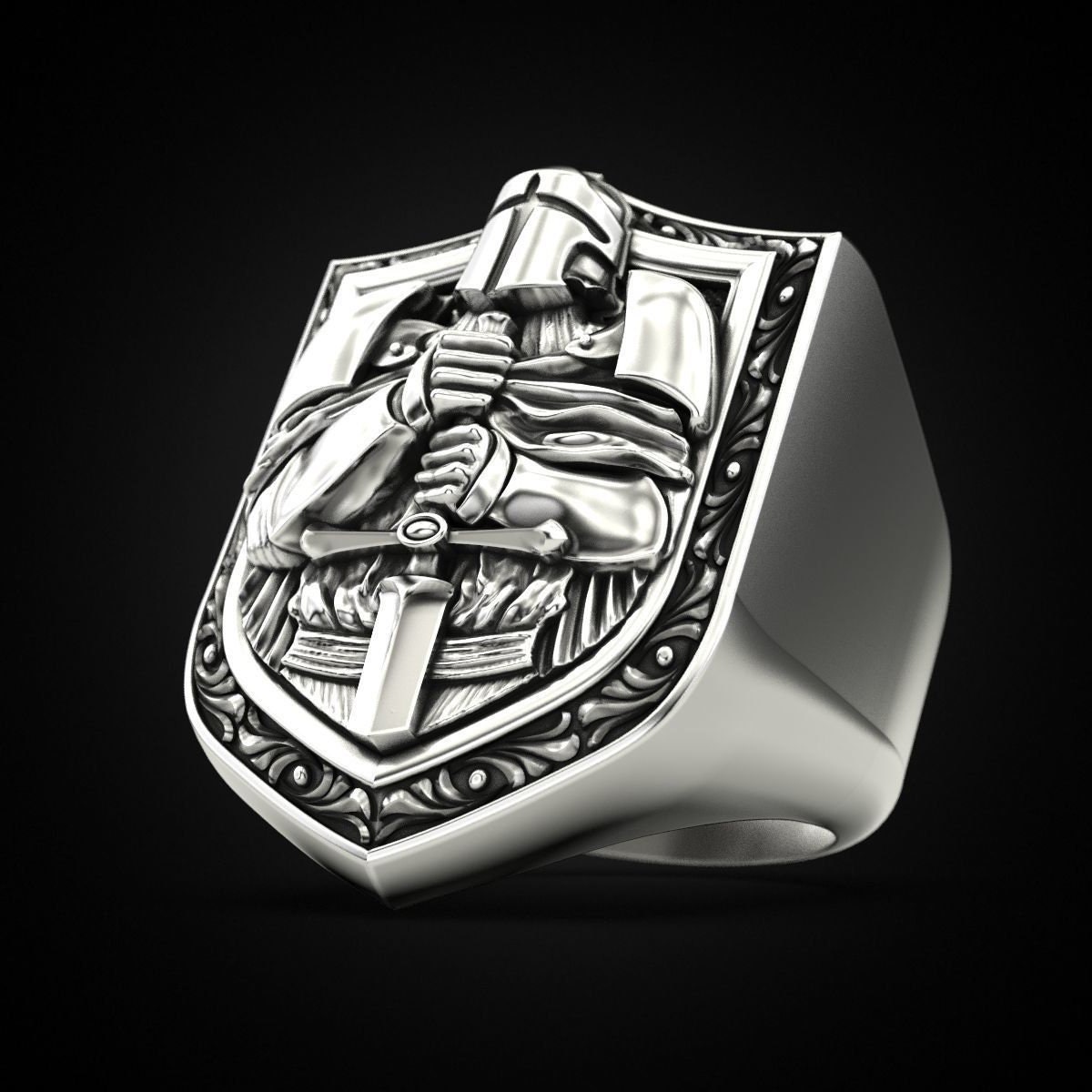 Knight ring Ring of Kings Medieval Ring Ring of Legend | Etsy