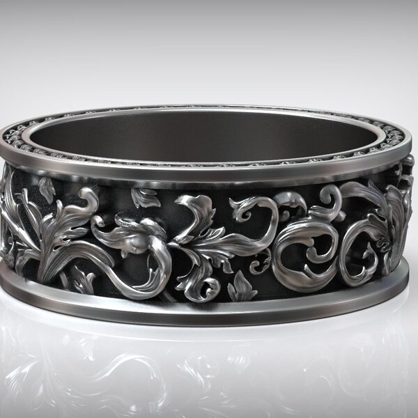 Carved Wedding Band - Etsy