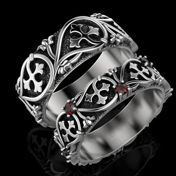 Wedding Band Set - Etsy