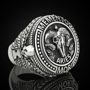 Aries Ring Aries Zodiac Sign Ring Zodiac Skull Ring Aries - Etsy