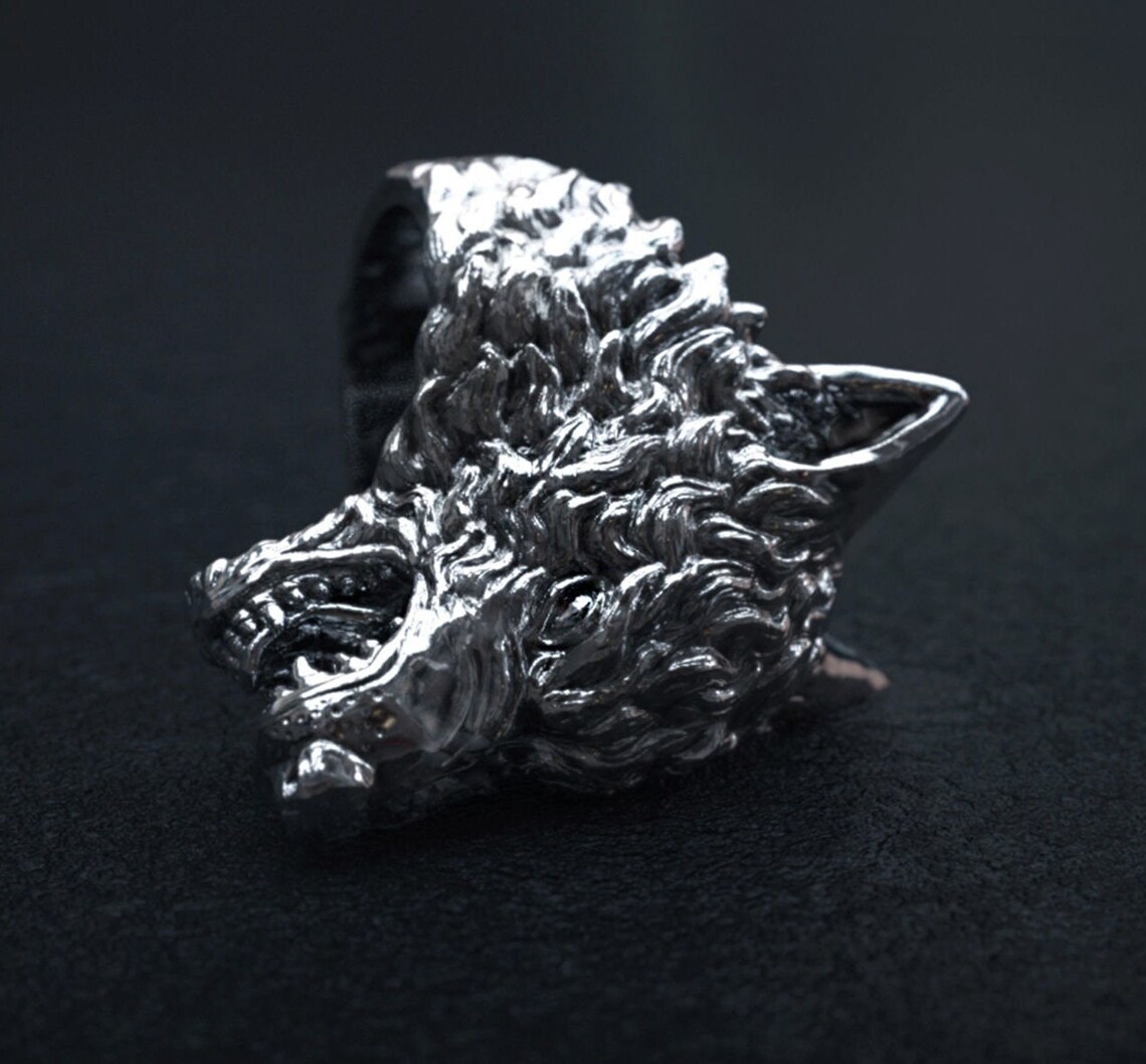 Silver Wolf Ring Wolf Head Ring Mens Animal Jewelry Alpha - Etsy