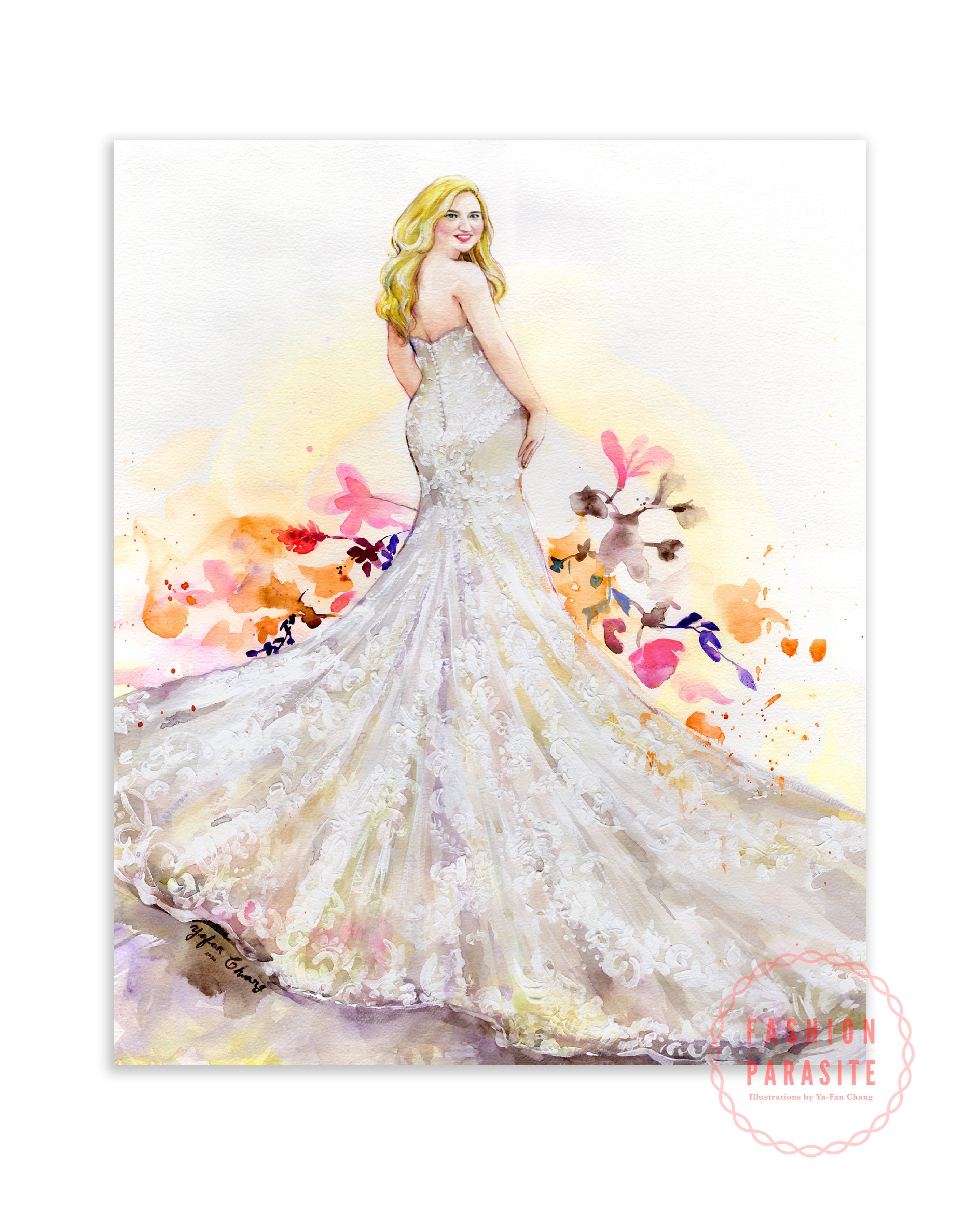 Bride Portrait Bride Illustration Wedding Illustration - Etsy New Zealand