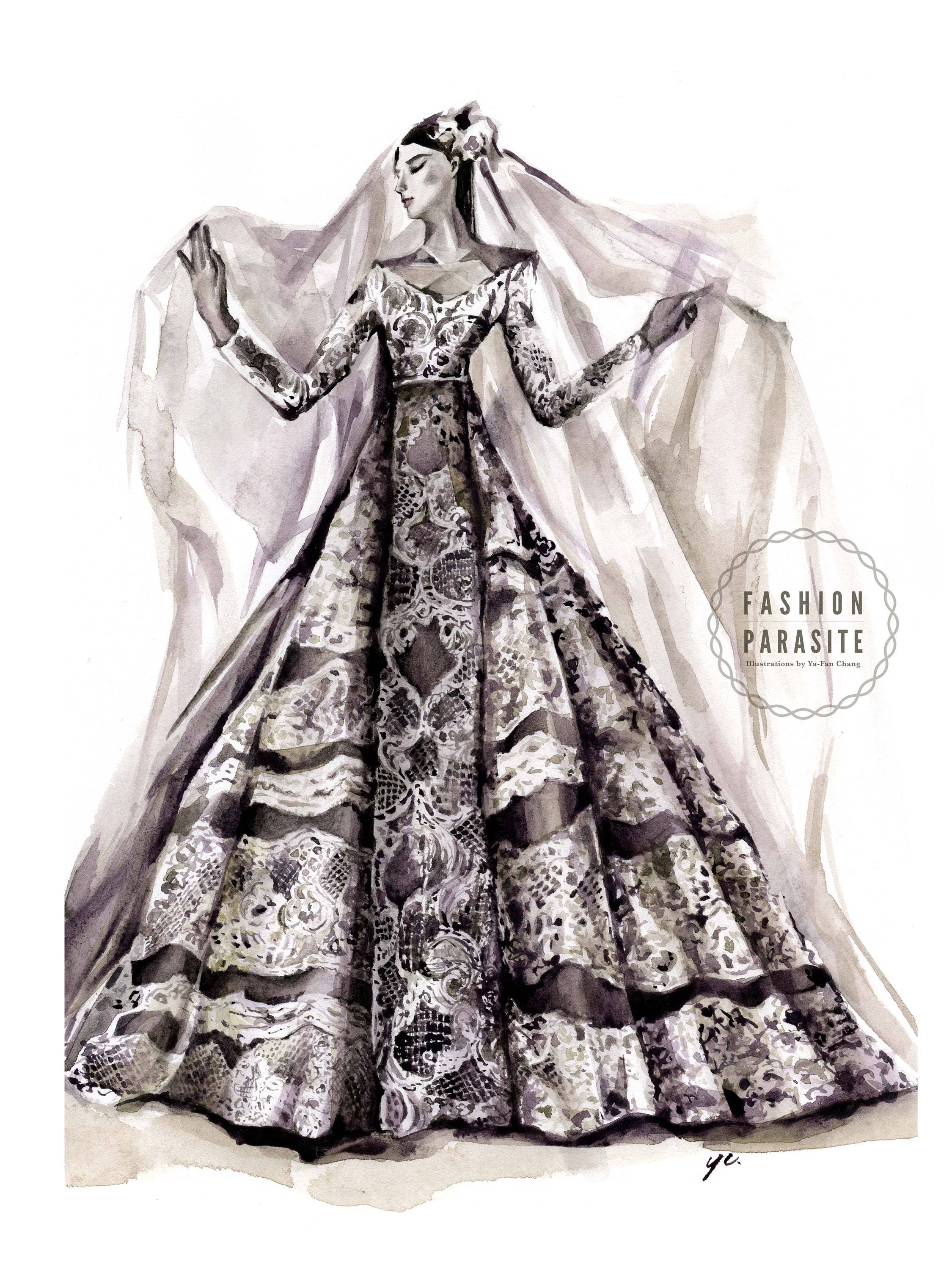 Bride Portrait, Bride Illustration, Wedding Illustration, Wedding ...