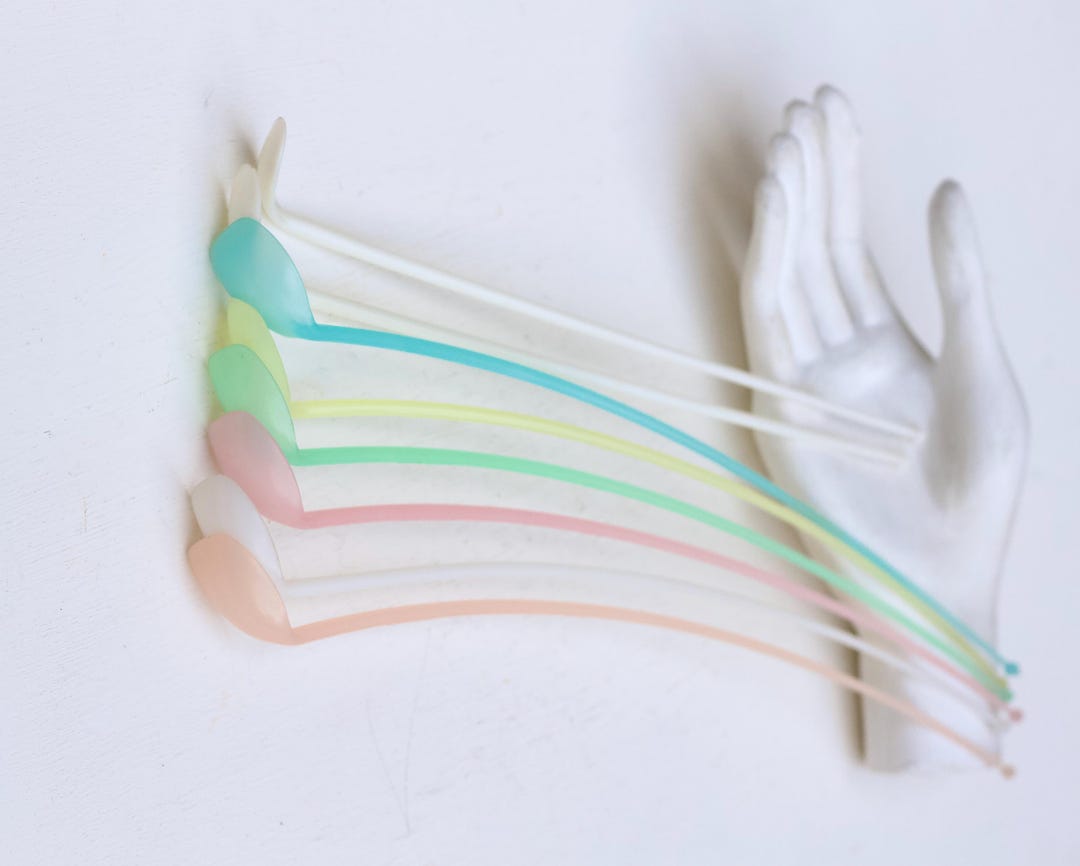 1950s Tupperware Long Stem Ice Cream Spoons - Cocktail Spoons Colourful ...