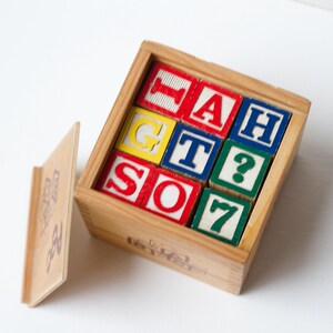 Alphabet Wooden Learning Blocks in Box - Educational Toys - Etsy