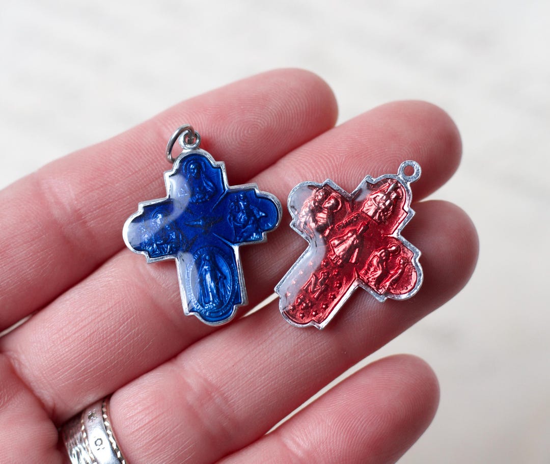 Vintage Enamel Holy Trinity Crosses – Italian Catholic Kitsch, Set of 2 ...