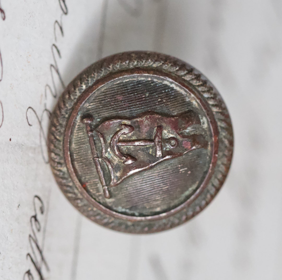 Anchor Line Livery Button in Copper - 20mm Merchant Navy Uniform ...