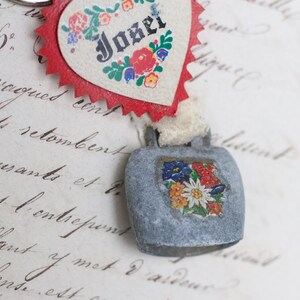 Josef Name Keyring With Swiss Cow Bell Featuring Edelweiss and Alpine ...