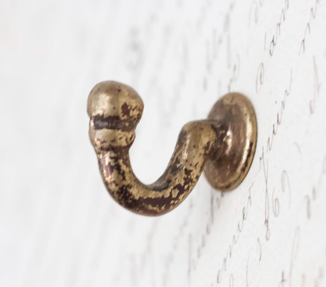 Gancho de parede pequeno de latão antigo 20 mm x 30 mm - Gancho de ...